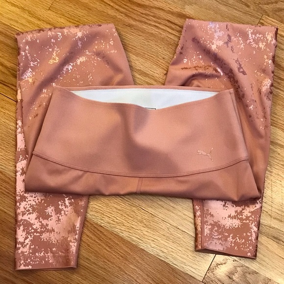 Puma | Pants & Jumpsuits | Puma Compression Power Tights Peach Gold ...